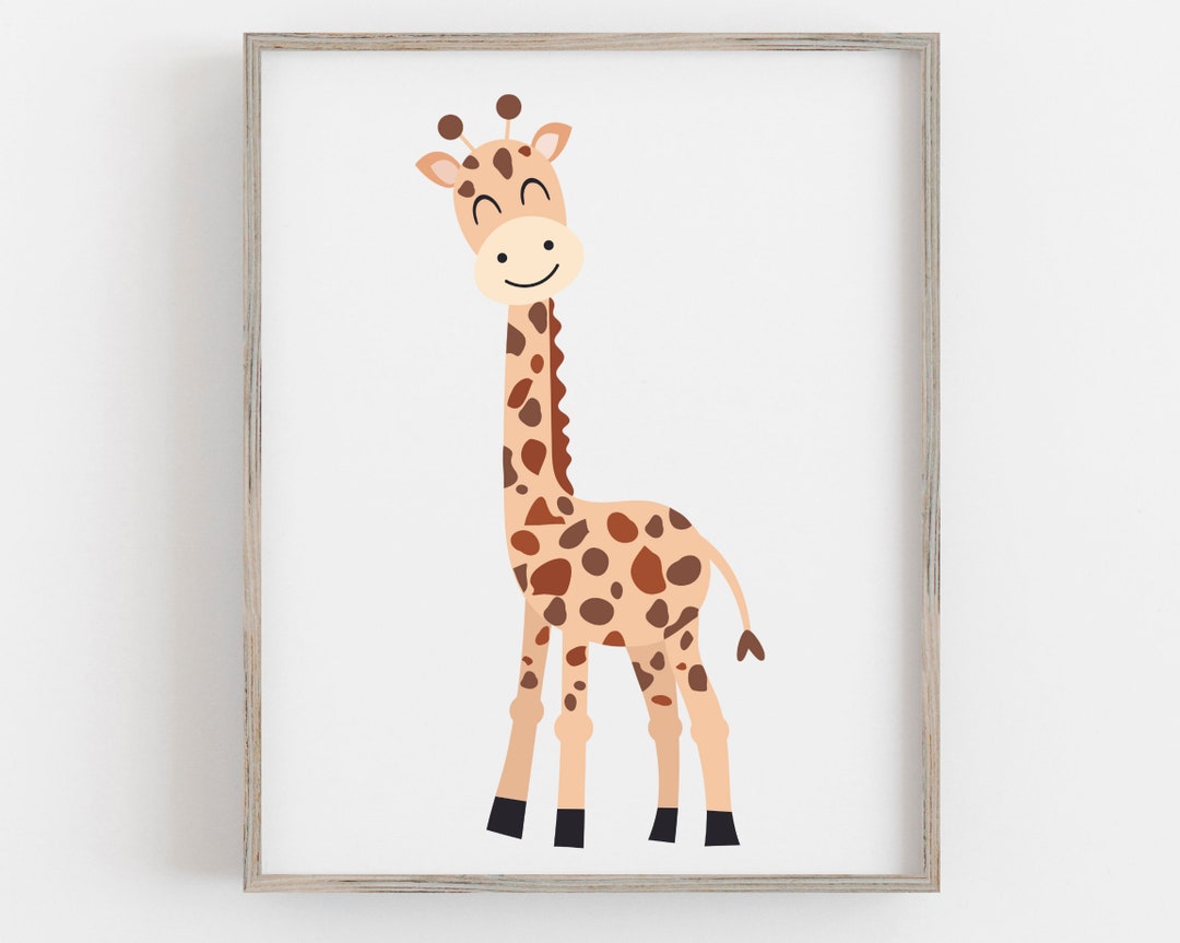 Giraffe Digital Nursery or Kids Room Print, Baby Giraffe Art, Safari ...