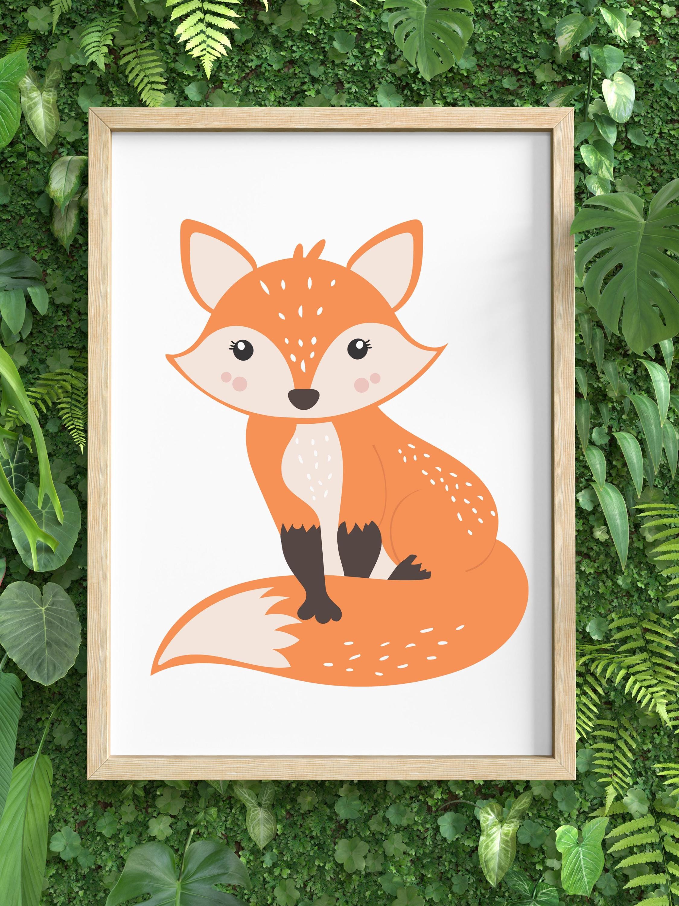 Fox Digital Print for Kids, Woodland Theme Nursery Art, Forest Animal ...