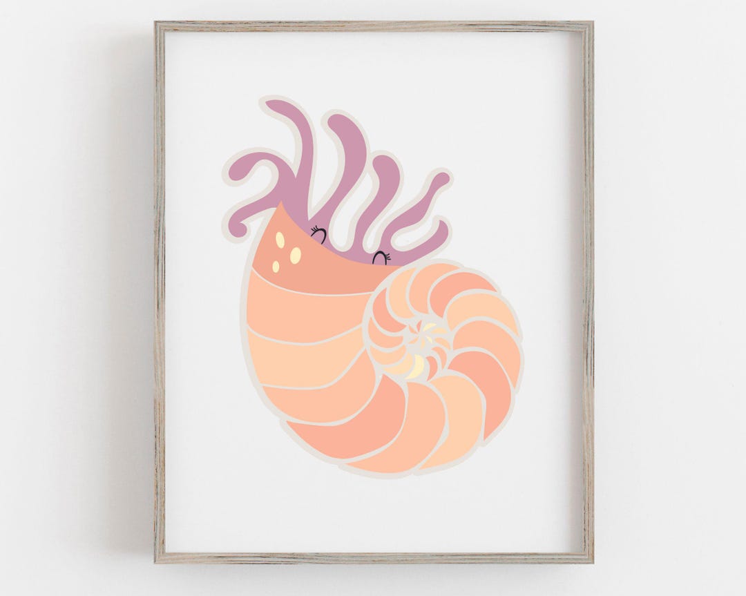 Nautilus/nautilus Shell Art for Kids Room, Ocean Theme Nursery, Ocean ...