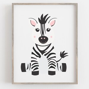 Zebra Digital Print, Cute Baby Zebra, Safari Theme Nursery, Safari Art ...