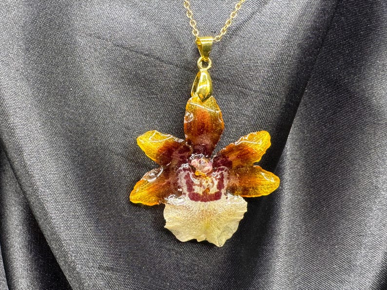 Collar de orquídeas auténticas: Oncidium Wildcat Garfield, cadena ...