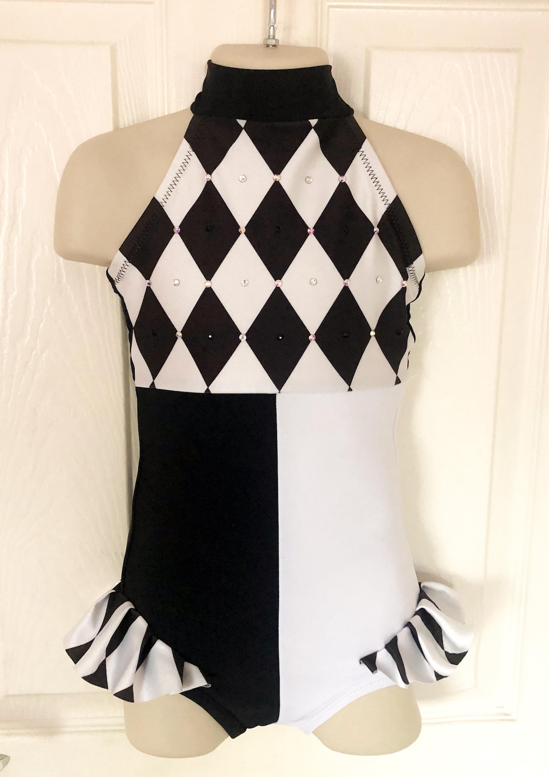Junior Dance Circus PIERROT-QUIN Costume Harlequin Pattern Halter ...