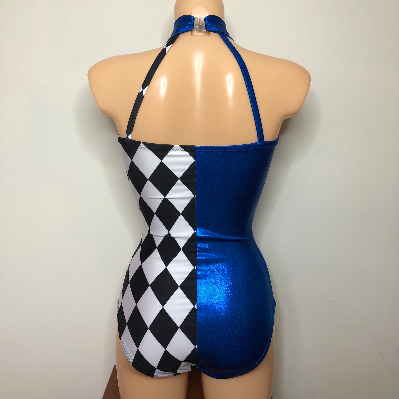 Aerial Circus JESTER Costume Harlequin Pattern Split Body Halter ...