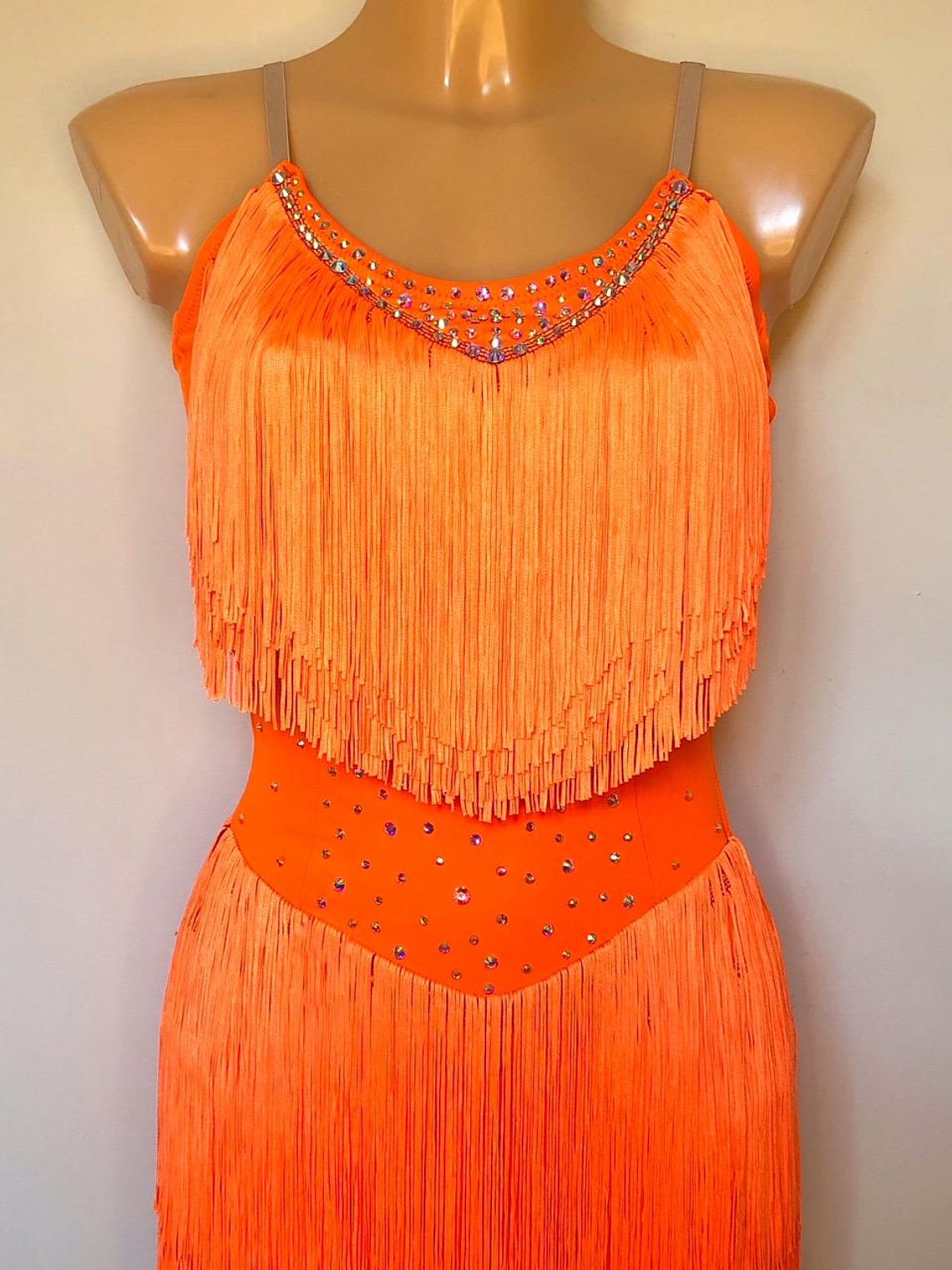 Dance Ballroom Latin Inspired Tassel Costume Leotard Dress Aerial ...