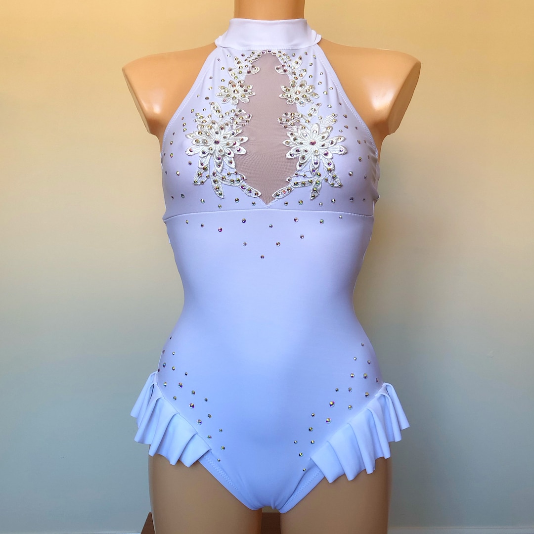Dance Aerial Circus WHITE DIAMOND Costume Lyrical Halter Leotard - Etsy