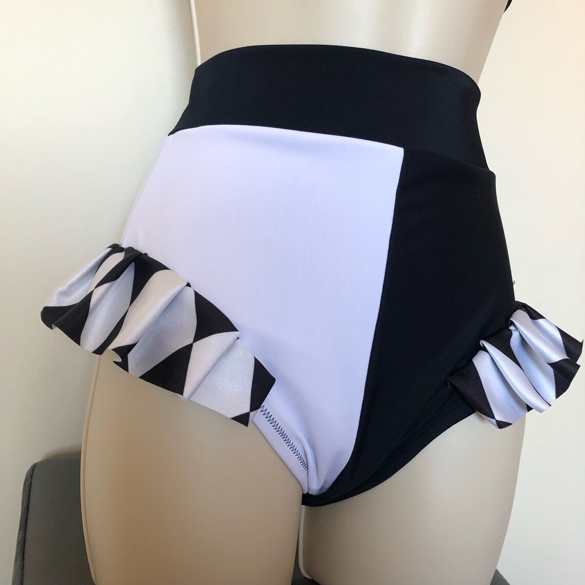 Dance Aerial Circus PIERROT-QUIN Costume Harlequin Pattern Halter Two ...