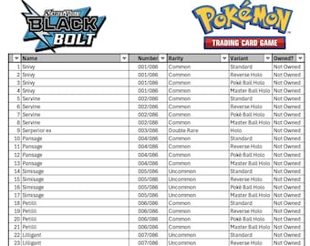 Spreadsheet - Pokemon 151 Master Set List Tracker - Pokemon TCG ...