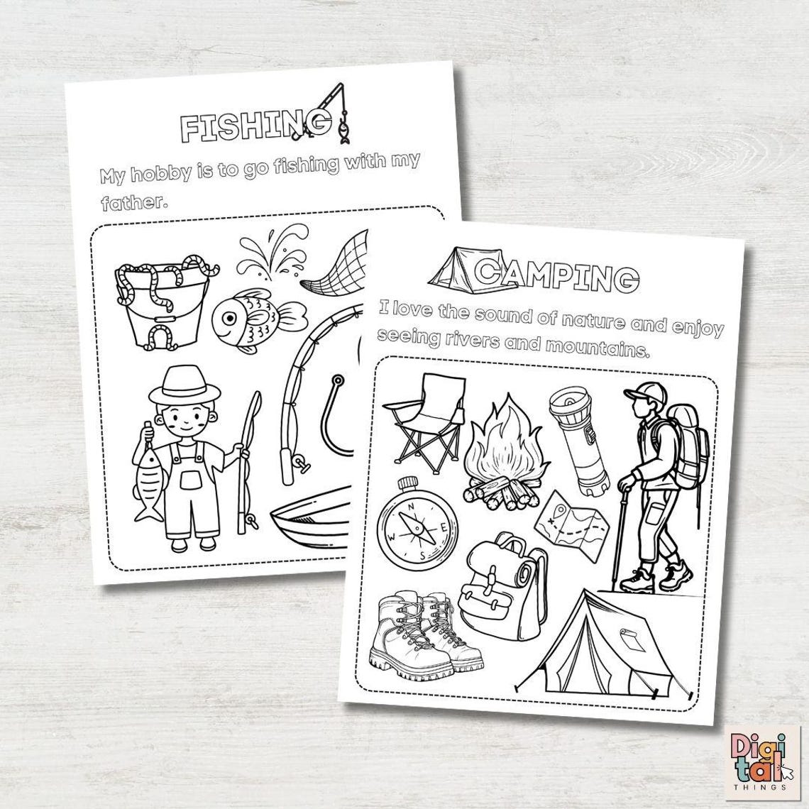 My Hobbies Printable Coloring Book, Hobby Coloring Pages for Kids ...