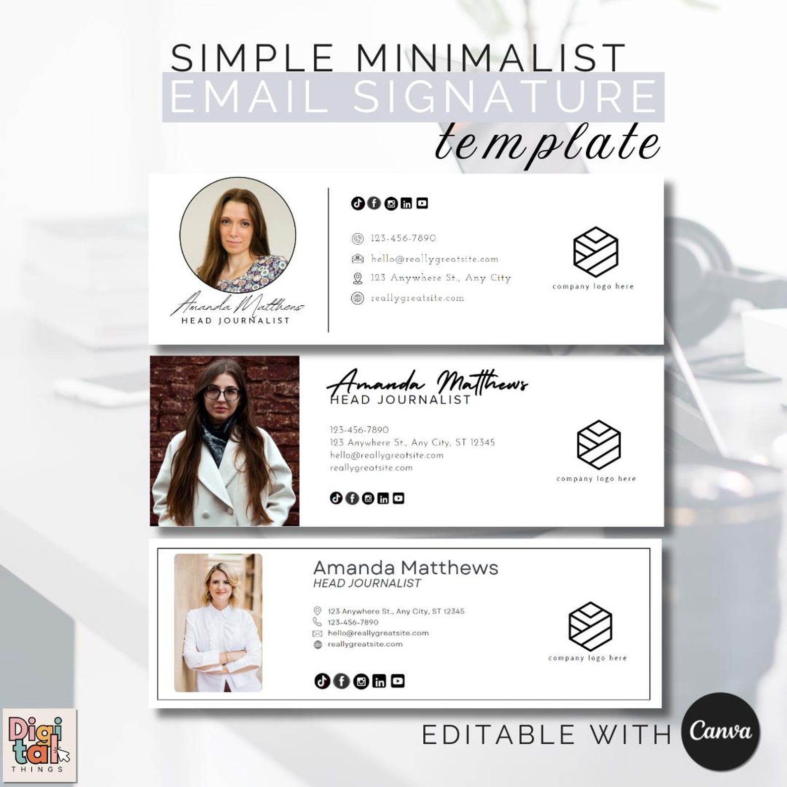 Simple Minimalist Email Signature, Email Signature, Gmail Signature ...