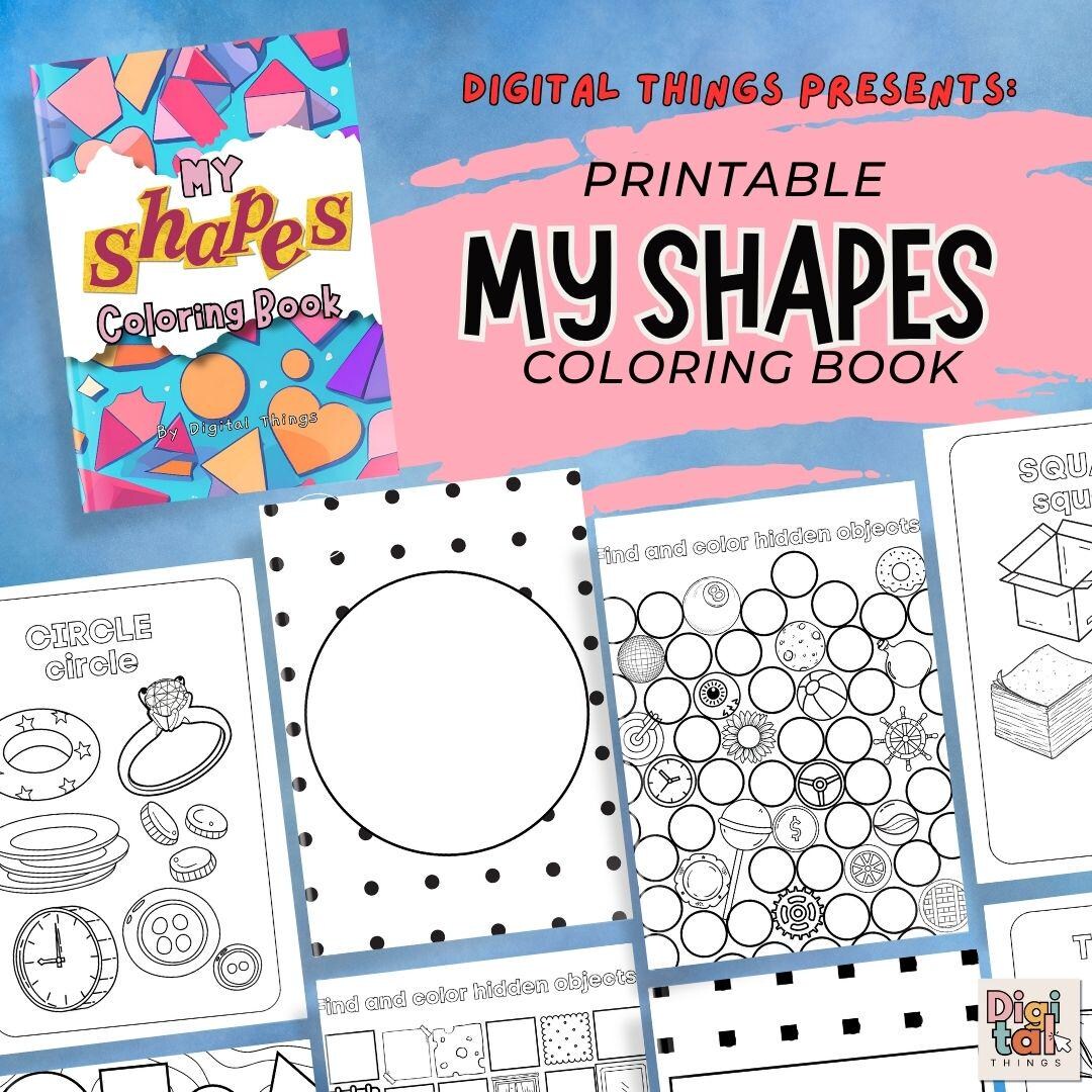 My Shapes Printable Coloring Book, Geometric Pattern Coloring Pages ...