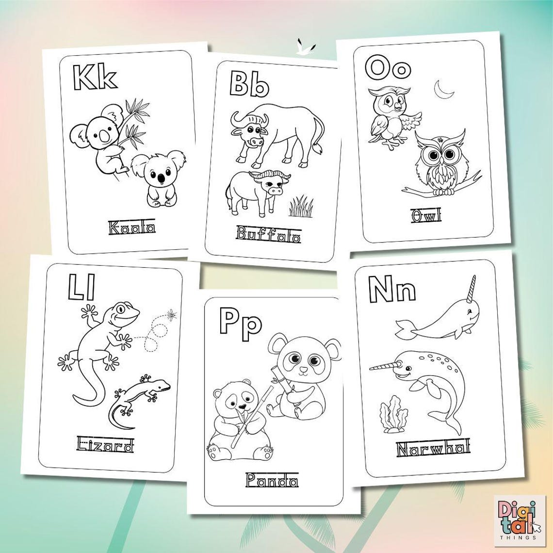 Animals Coloring Book, Fun Alphabet Pages, Printable Coloring Pages ...