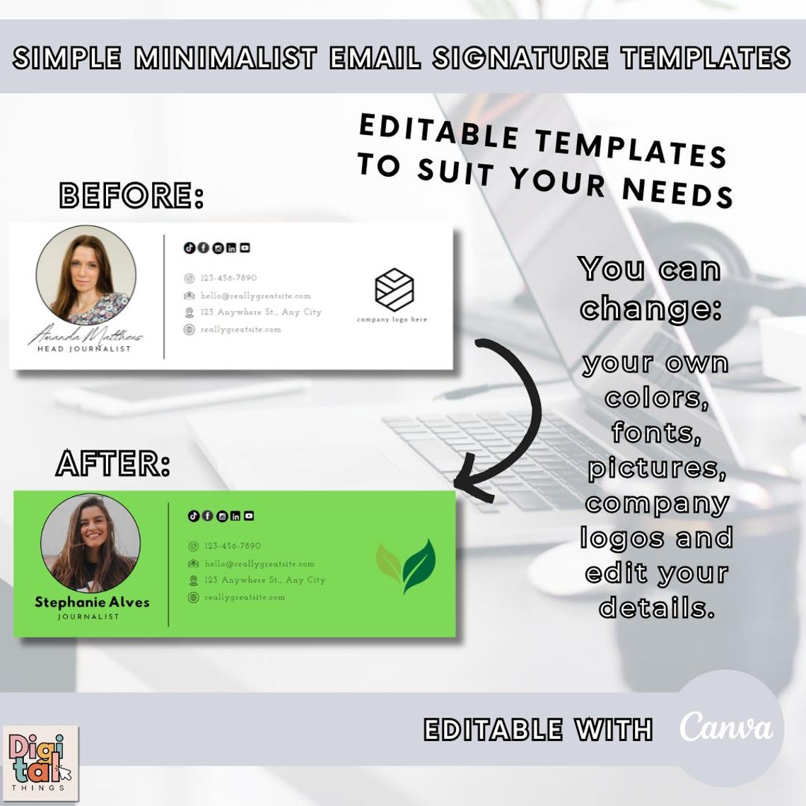 Simple Minimalist Email Signature, Email Signature, Gmail Signature ...