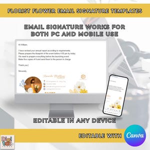 Email Signature, Flower Email Signature, Signature Template, Gmail ...