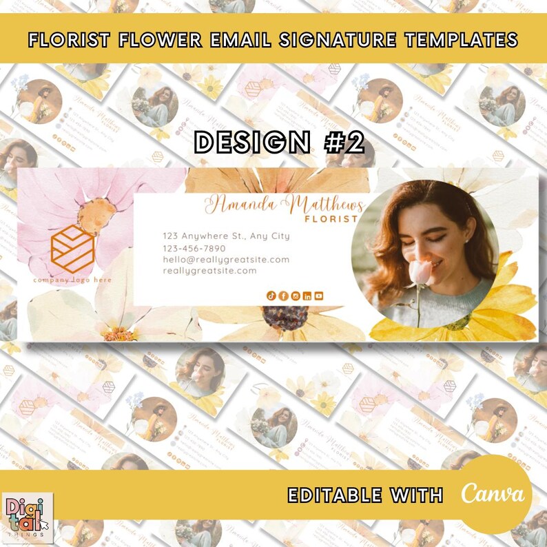 Email Signature, Flower Email Signature, Signature Template, Gmail ...