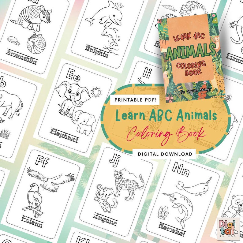 Animals Coloring Book, Fun Alphabet Pages, Printable Coloring Pages ...
