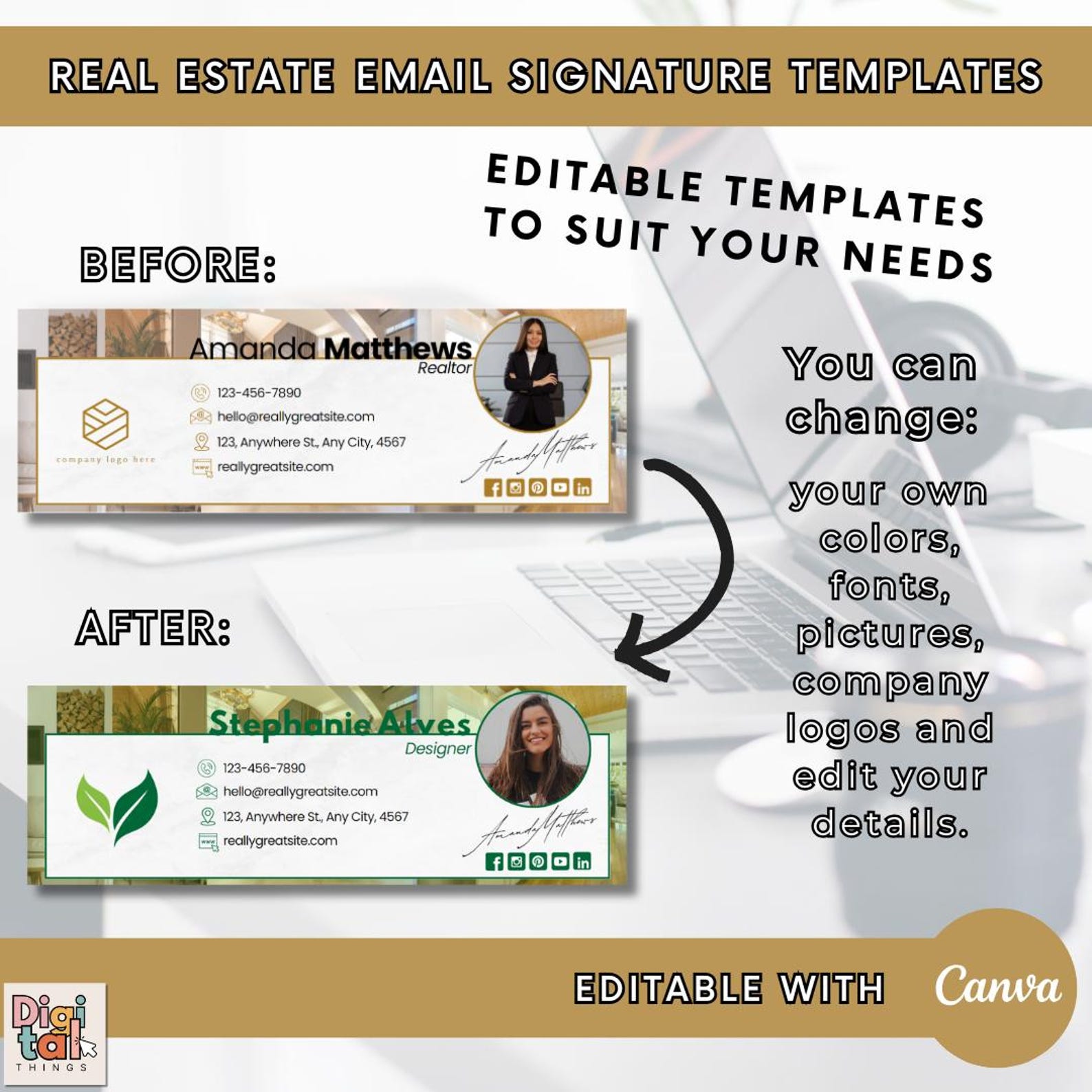 Realtor Email Signature, Real Estate, Email Signature Template, Gmail ...