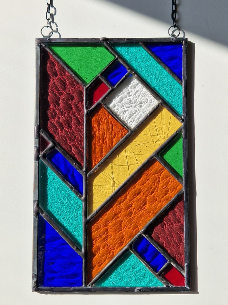 Colorful Stained Glass Window Panel, Multicolour Leaded Glasswork ...