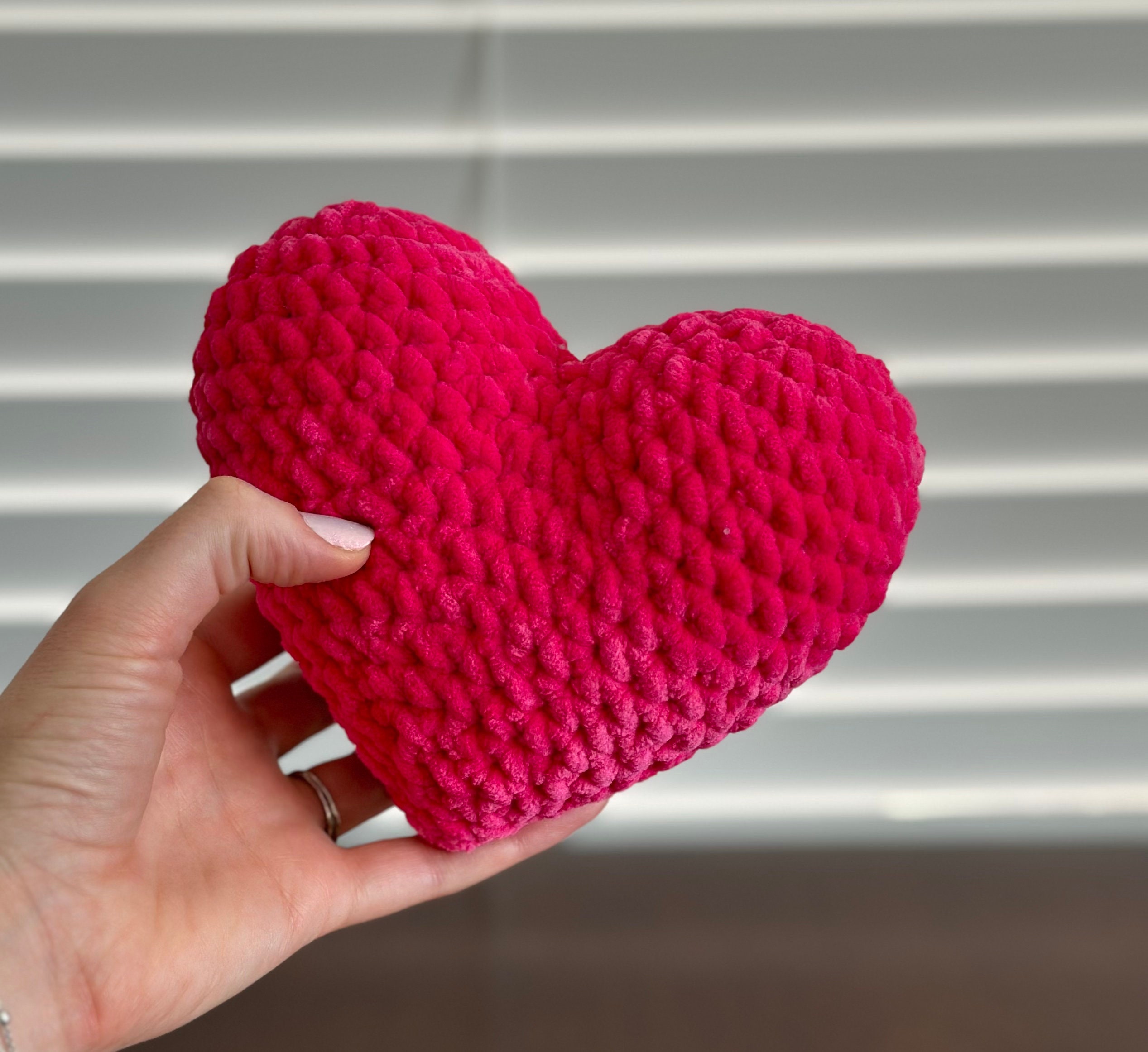 Crochet Heart Plushie - Handmade Crochet Heart Amigurumi / Crochet ...