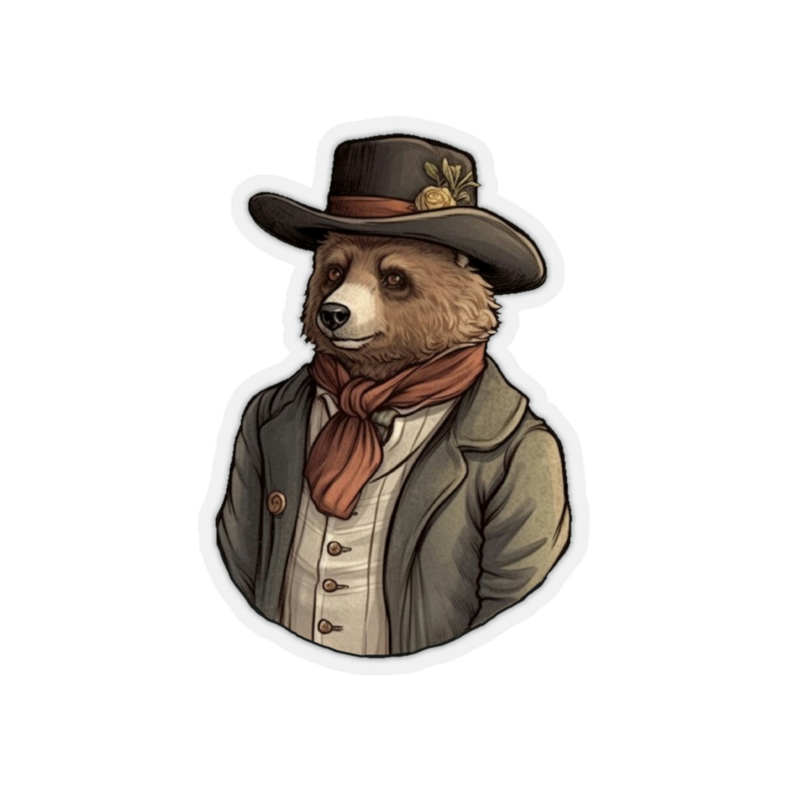 Sticker, Bear Colonial - Etsy