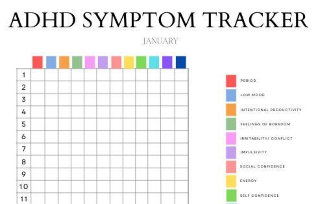 ADHD Symptom Tracker - Etsy