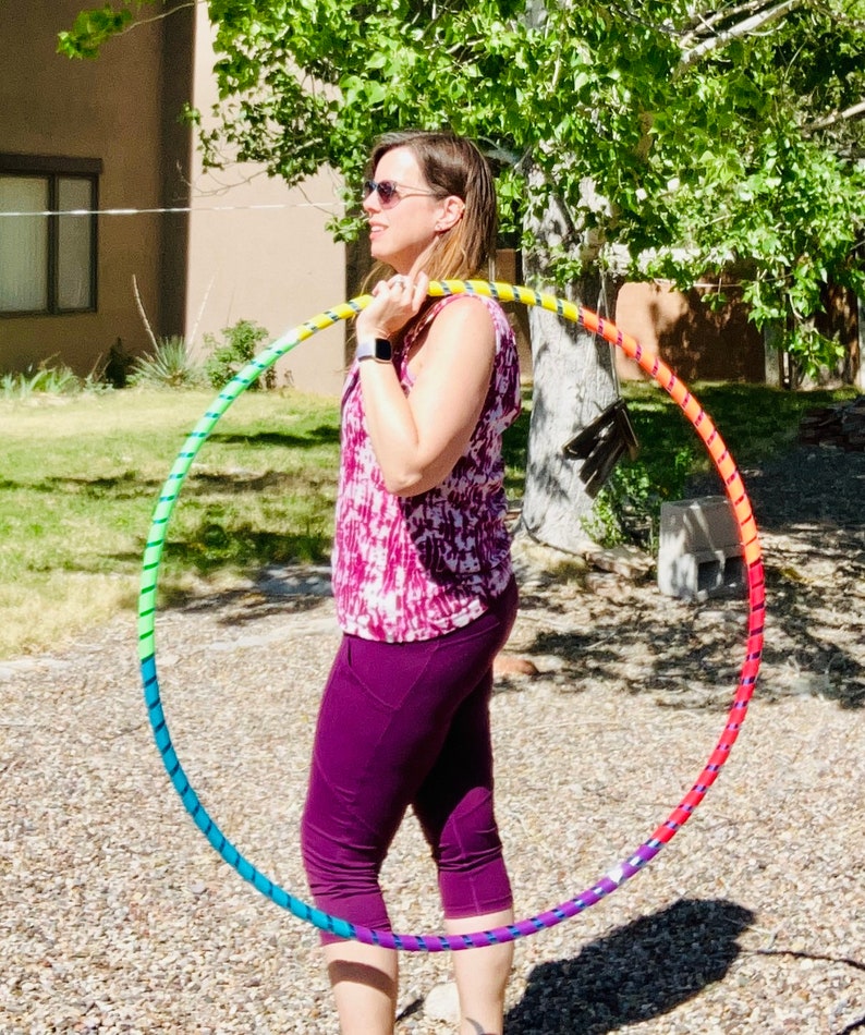 Hula Hoop- Adult Beginner Flow Toy- Rainbow Pride Taped for on Body ...