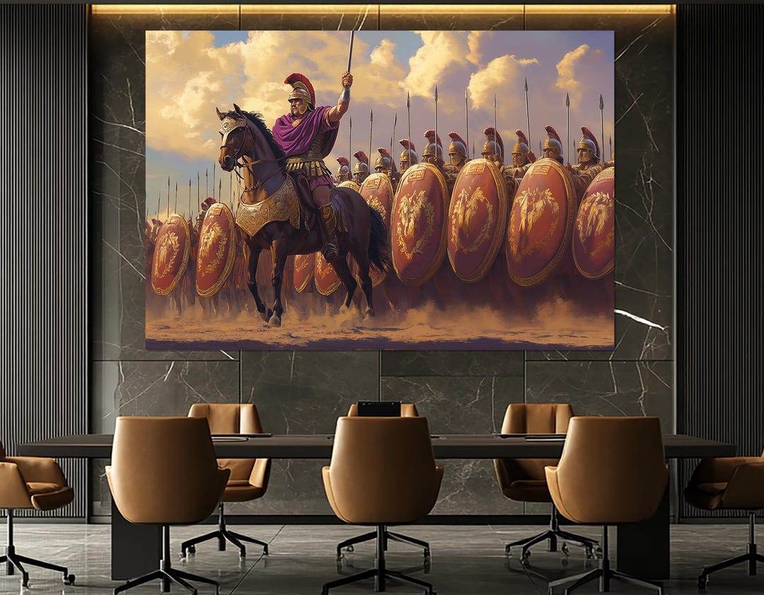 Julius Caesar Leads His Legions Into a Battle, Ancient Rome Wall Art ...