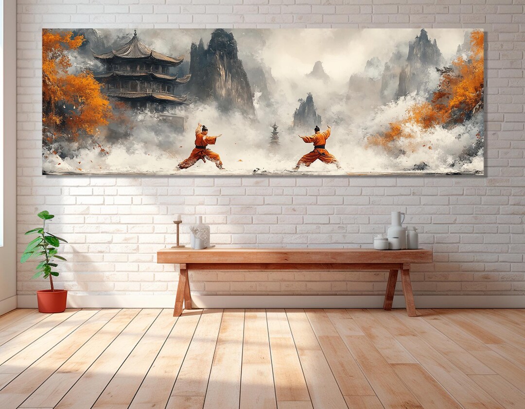 Shaolin Monks Training Canvas Print, Canvas Wall Art, Shaolin Monks ...