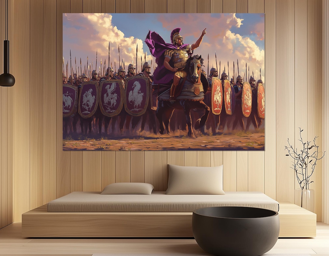 Julius Caesar Leads His Army Into a Battle – Ancient Rome Wall Art ...