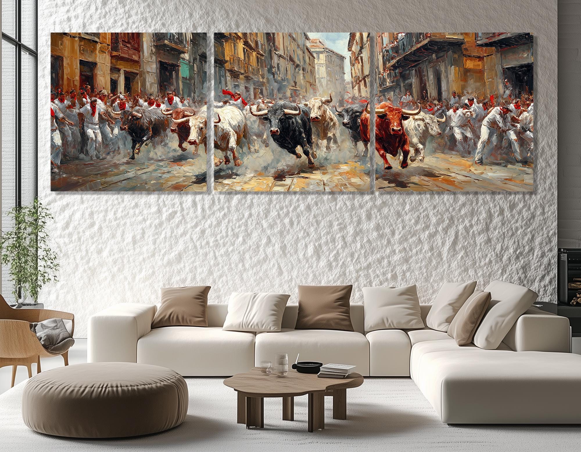 Pamplona Bull Run Canvas Print – Spain Festival Wall Art – San Fermín ...