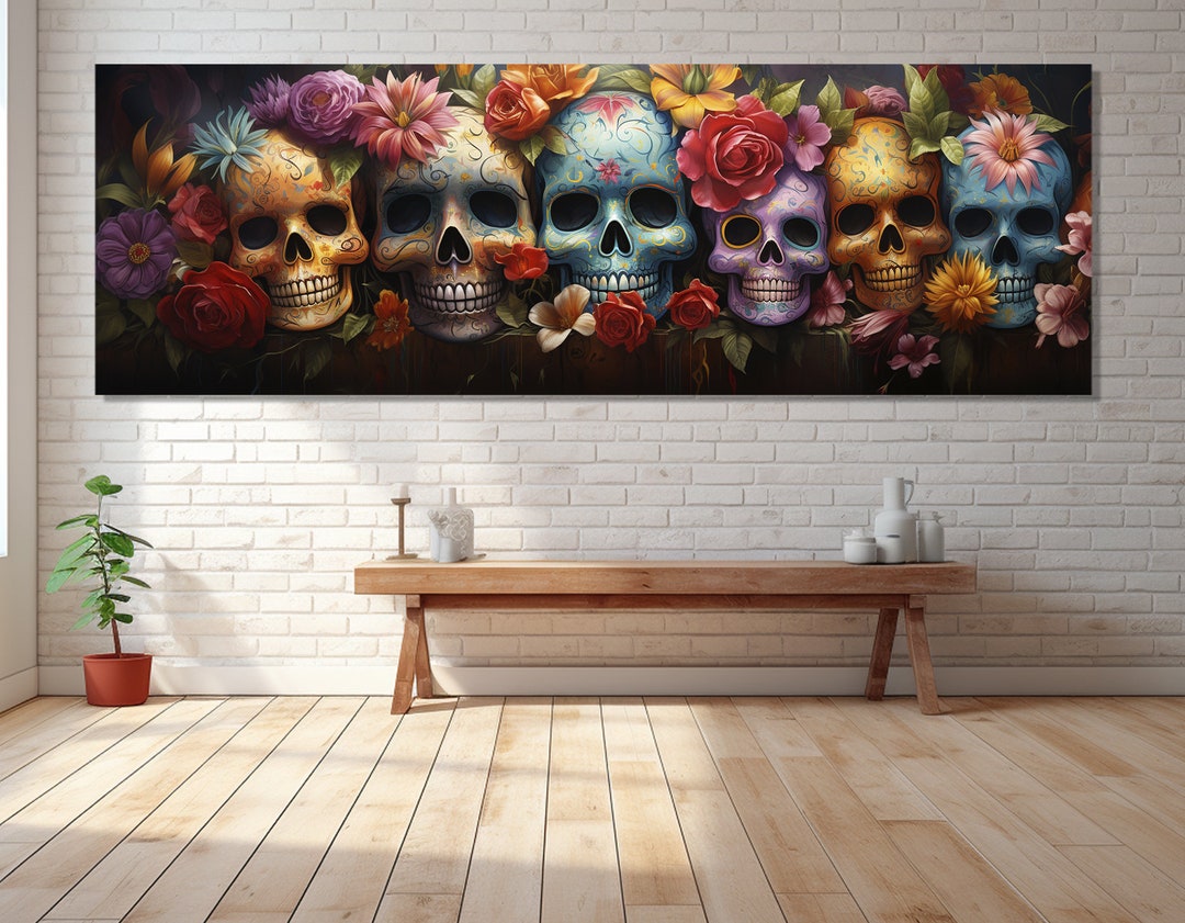 Day of the Dead Wall Art Canvas Print, Canvas Paint Art, Canvas Wall ...