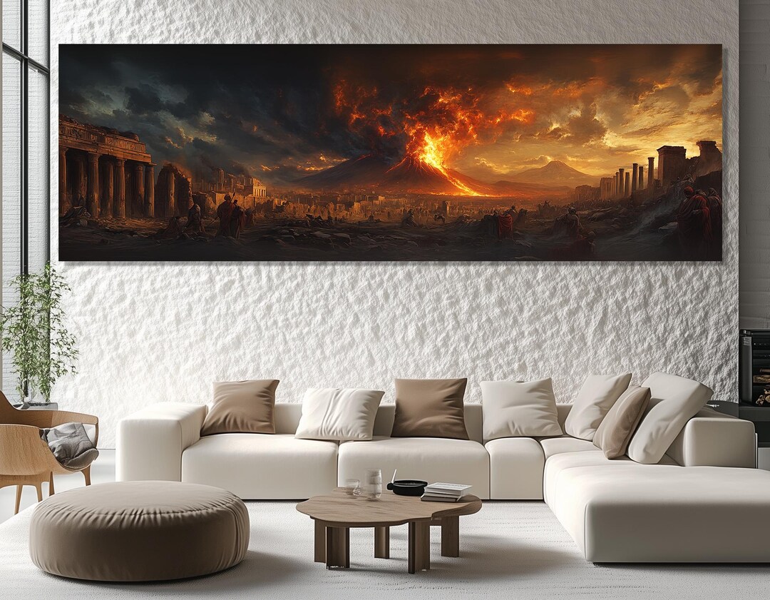 Eruption of Mount Vesuvius Canvas Print, the Last Day of Pompeii, Mount ...
