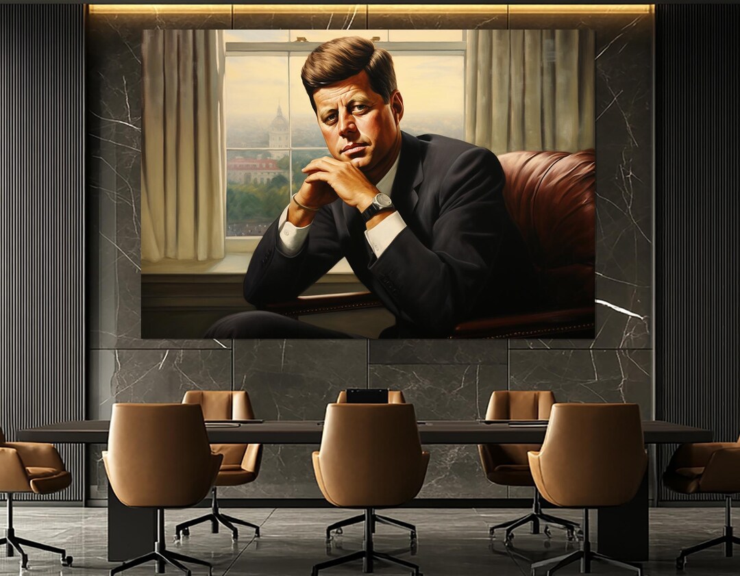 John F. Kennedy Canvas Print – JFK Portrait Wall Art – Presidential ...