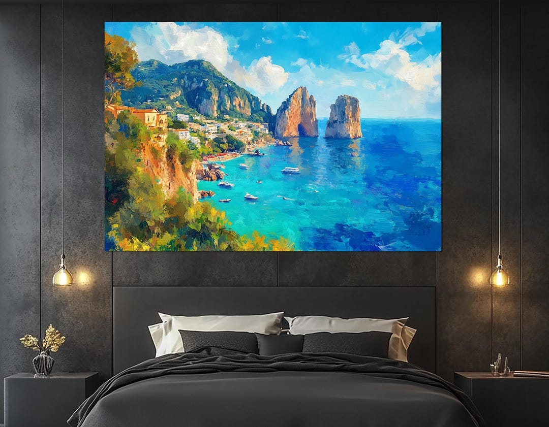Capri Landscape Canvas Print, Capri Wall Art, Island Capri Picture ...