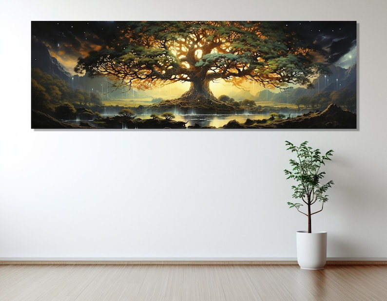 Yggdrasil Tree of Life Canvas Print, Canvas Wall Art, Tree of Life Wall ...