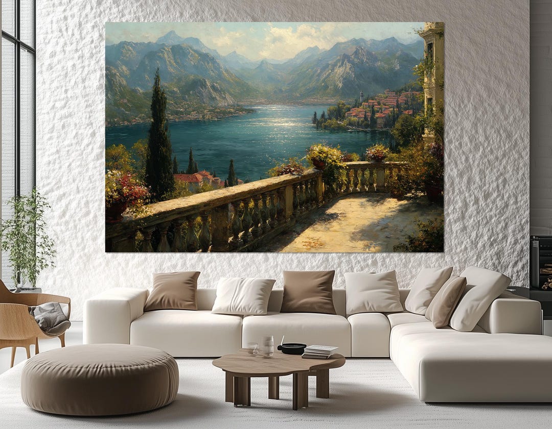 Lake Como Canvas Print – Romantic Italian Lakeside Wall Art – Como ...