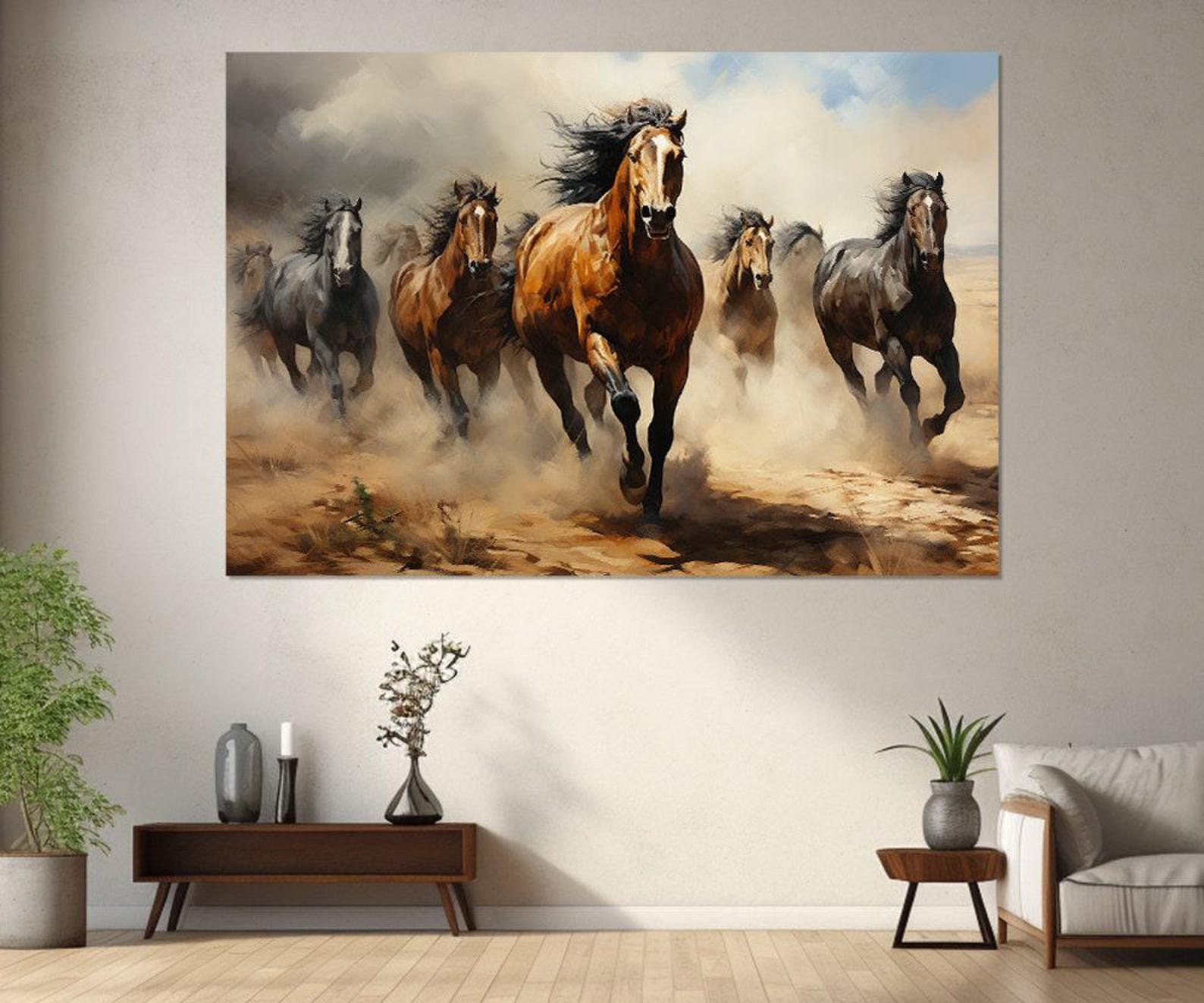 Wild Mustangs Running Canvas Print, Canvas Wall Art, Canvas Paint Art ...