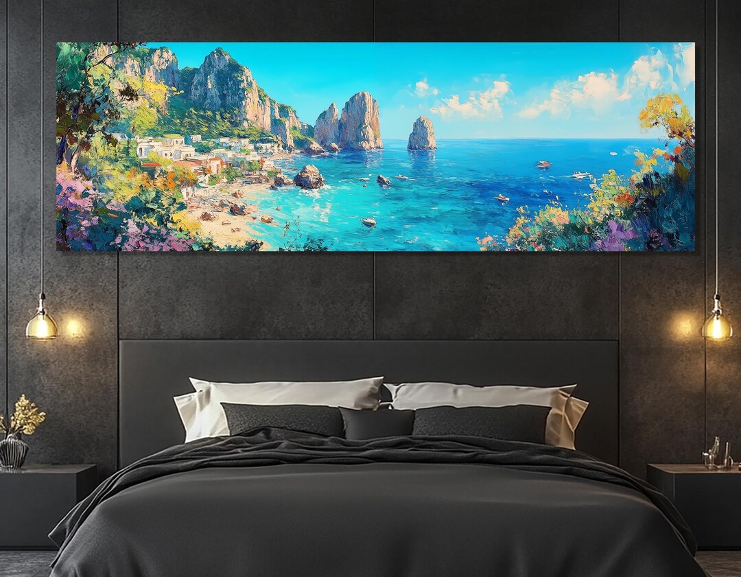 Island Capri Landscape Canvas Print, Italy Wall Art, Island Capri ...