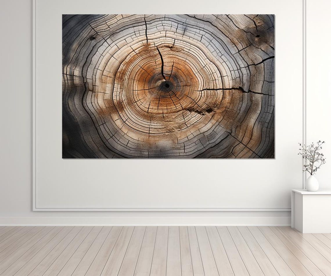 Tree Ring Wall Art – Abstract Wood Print – Natural Texture Poster ...