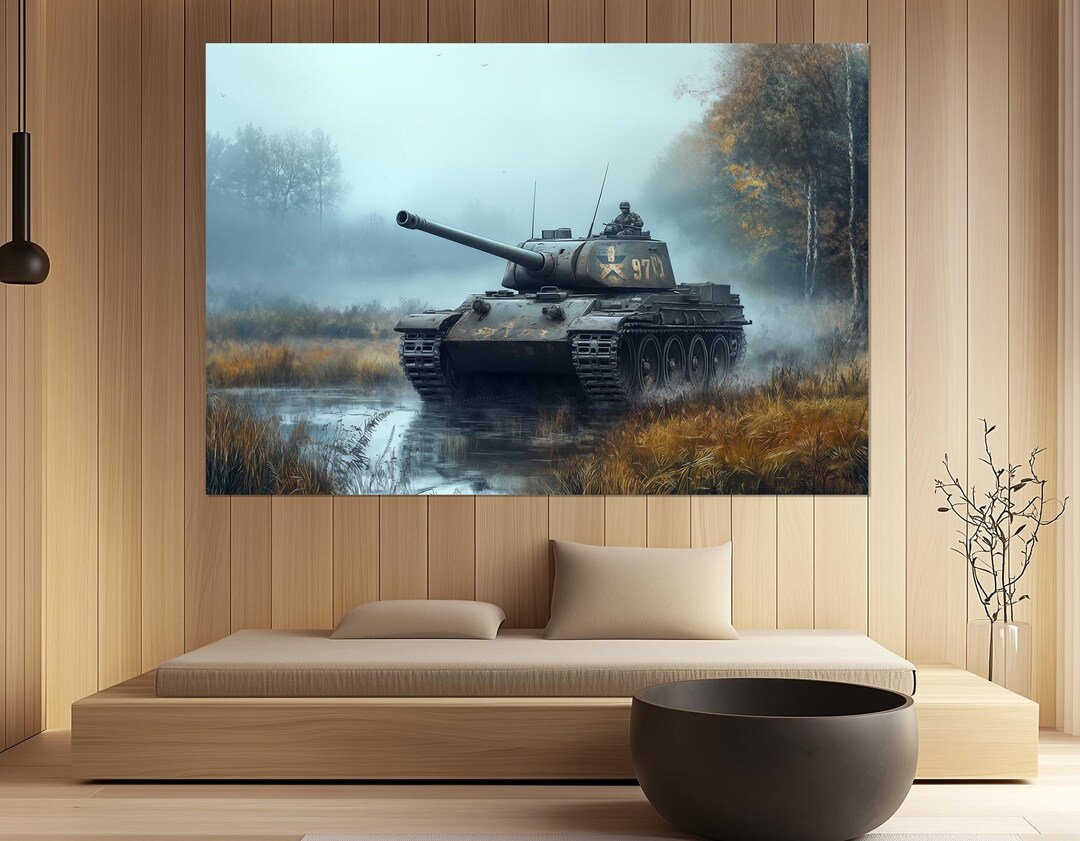Sherman Tank Canvas Print – WW2 Tank Wall Art – Historical Military ...