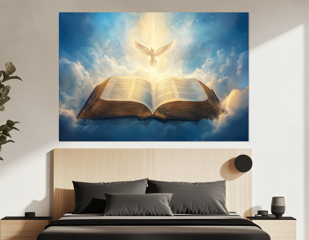 Holy Bible and Holy Spirit Canvas Print – Christian Faith Wall Art ...
