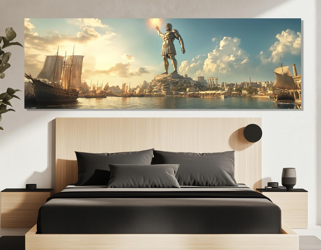 Colossus of Rhodes Canvas Print – Ancient Wonder Wall Art – Greek ...