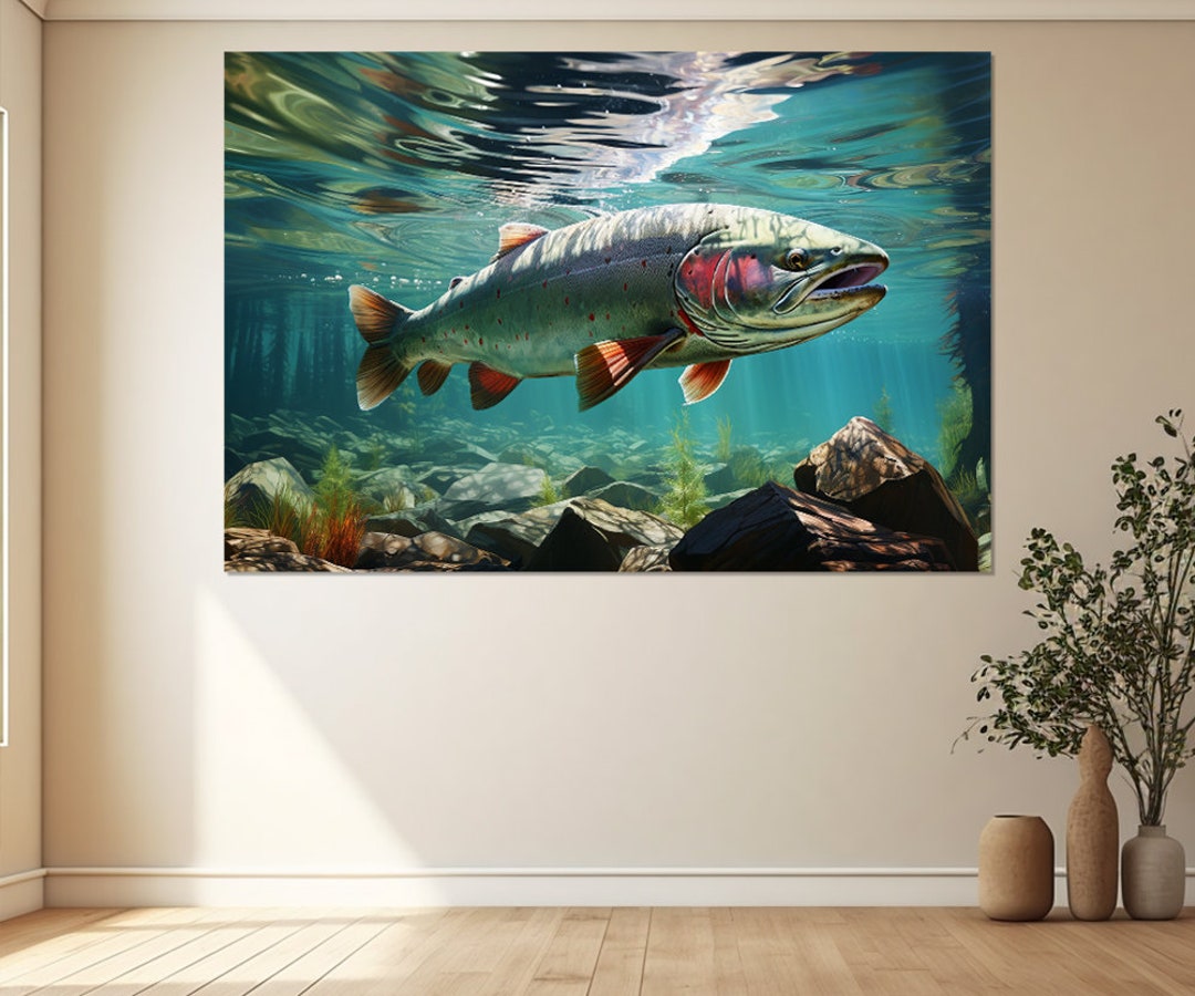 Trout Canvas Print, Canvas Wall Art, Canvas Paint Art, Modern Art ...