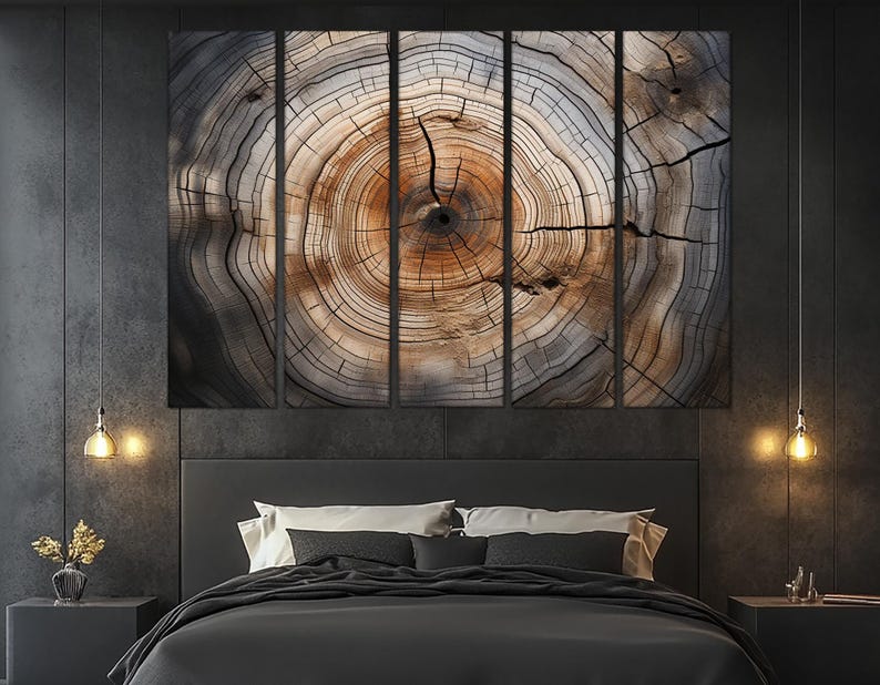 Tree Ring Wall Art – Abstract Wood Print – Natural Texture Poster ...