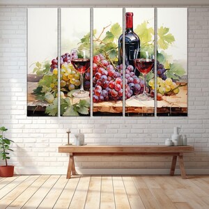 Wine Bottle With Glasses Canvas Print, Canvas Wall Art, Canvas Paint ...