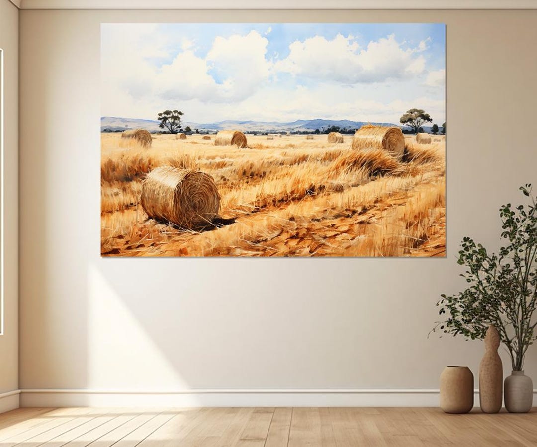 Haystacks at the Farm Canvas Print, Canvas Wall Art, Living Room Decor ...