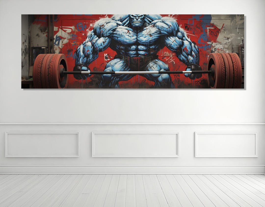 Powerlifting Graffiti Canvas Print, Canvas Paint Art, Fitness Wall ...