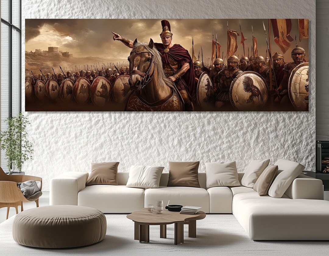 Julius Caesar Leads His Army Into a Battle, Ancient Rome Wall Art ...