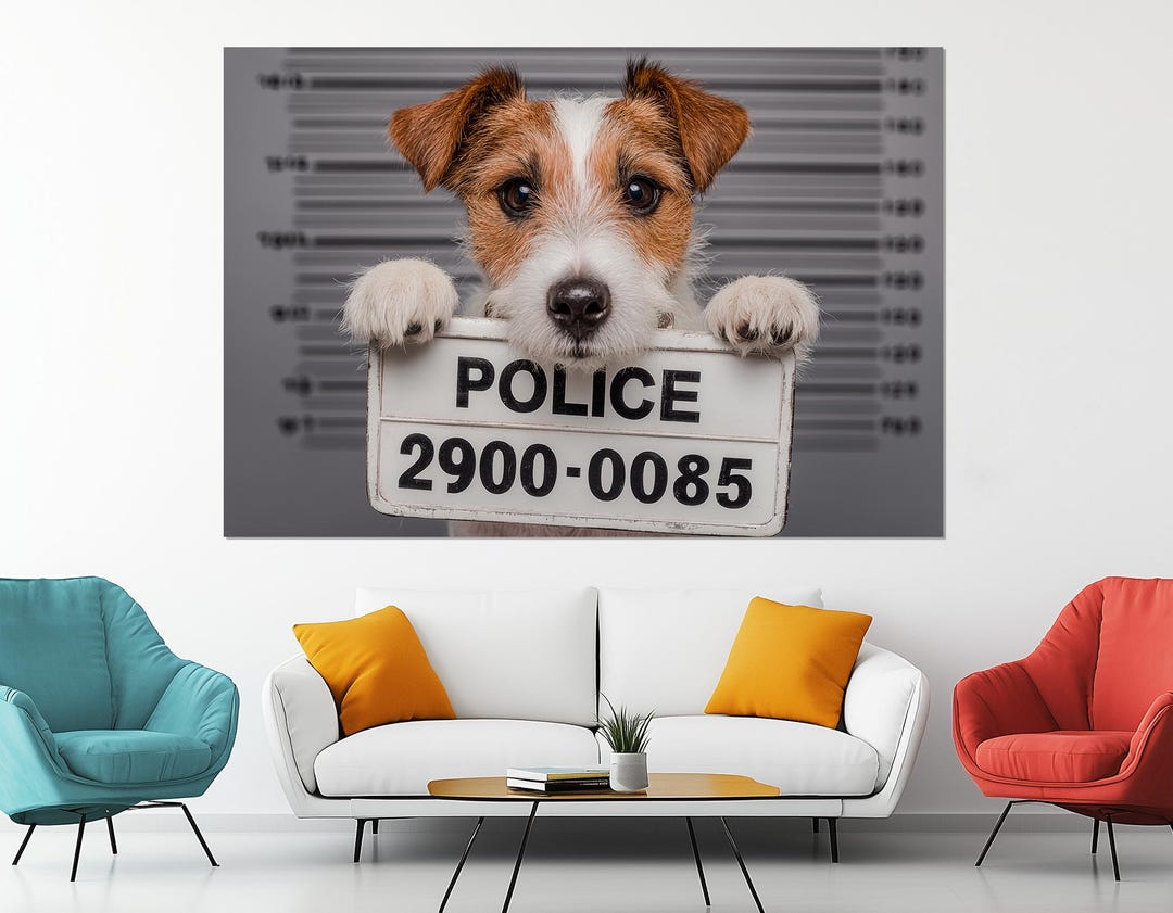 Jack Russell Terrier Mugshot Canvas Print – Jack Russell Wall Art ...