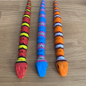 Realistic 3D Printed Mini Fidget Snake Articulating Flexi Sensory Desk ...