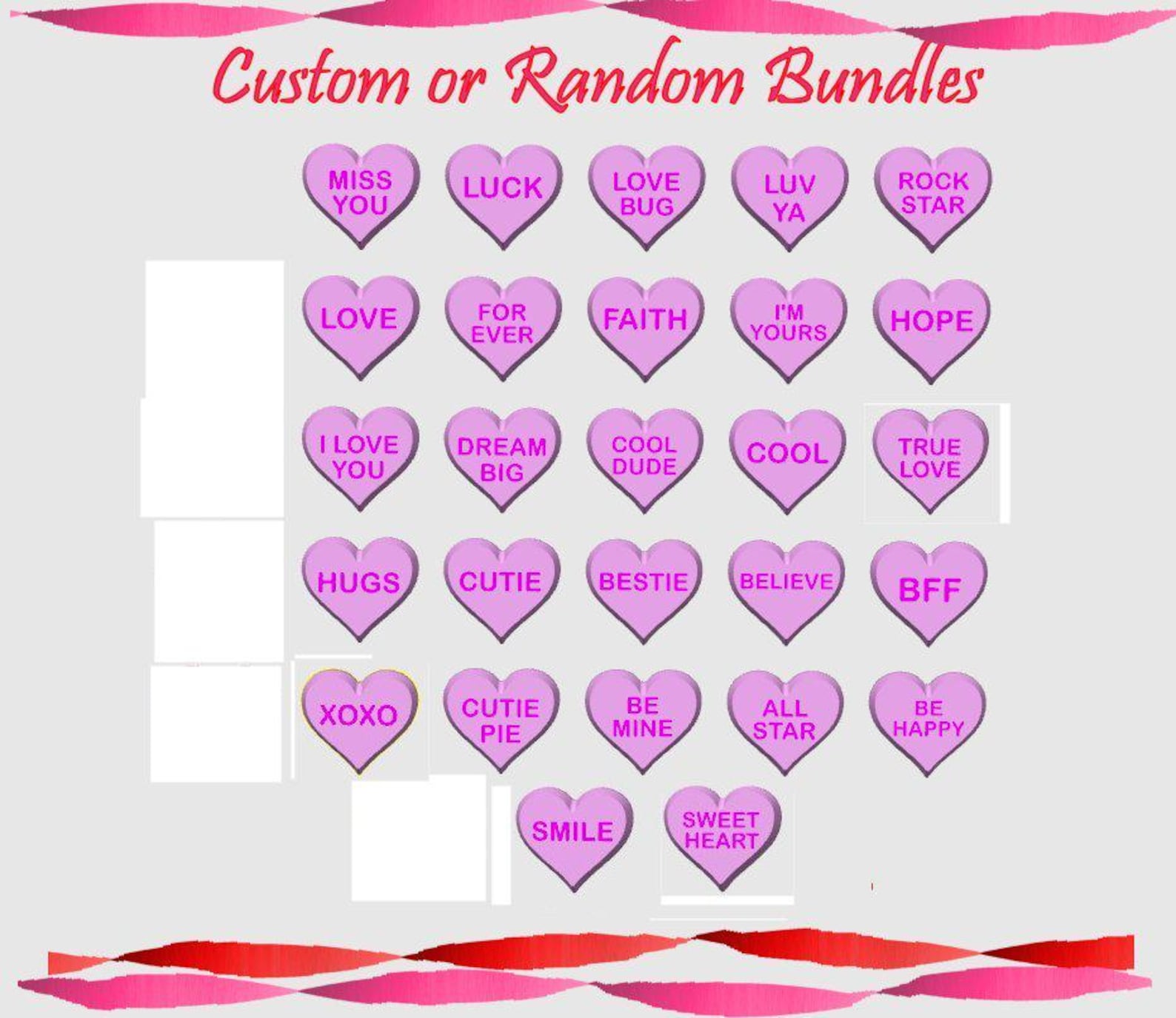 3D Printed Valentine Conversation Heart Fidget Keychain: Stress Relief ...